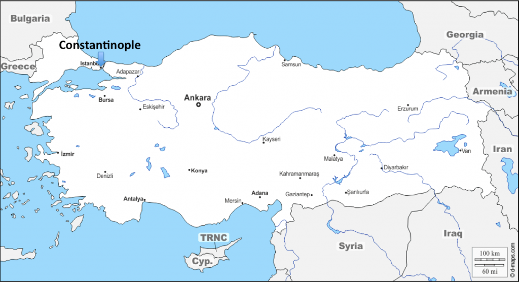 Constantinople Europe Map